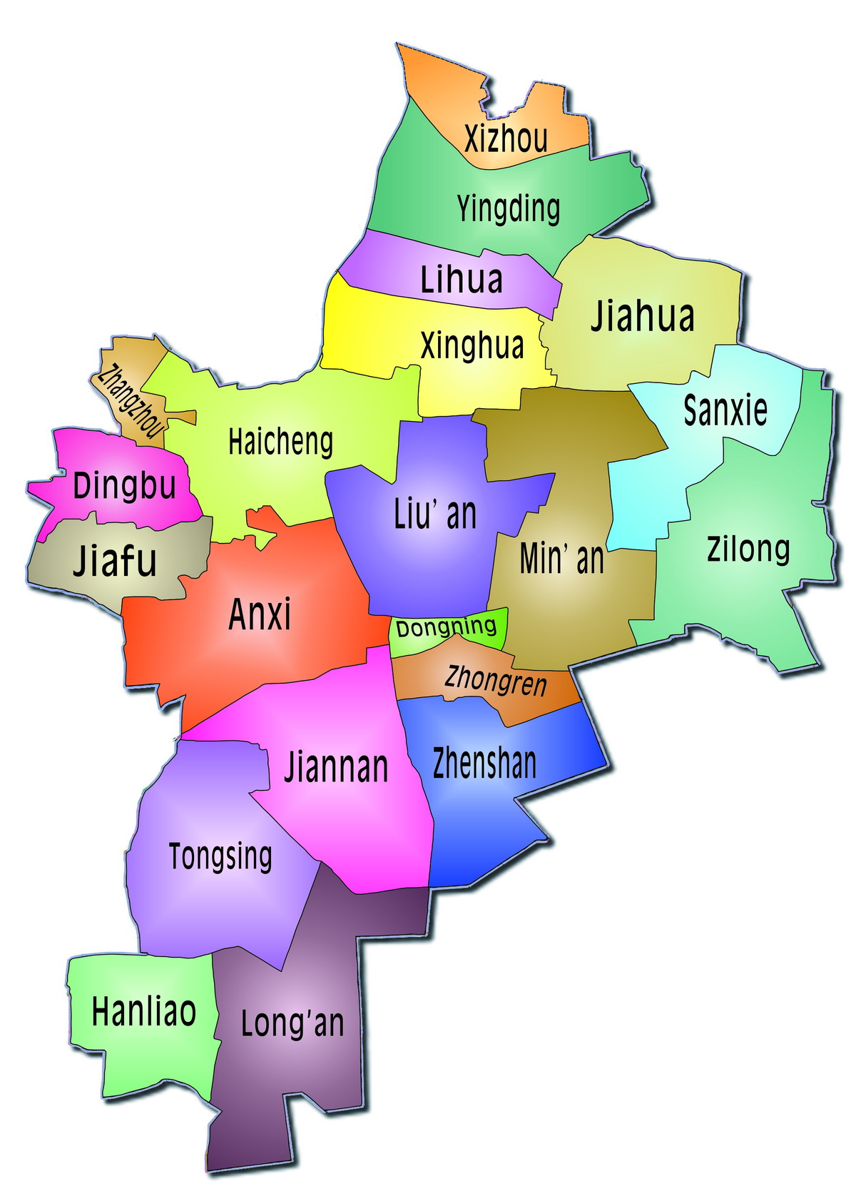 Jiali District Office, Tainan City-Location of Villages