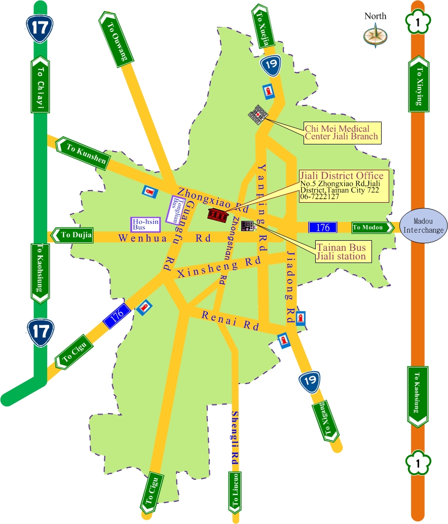 Jiali District Office, Tainan City-Location